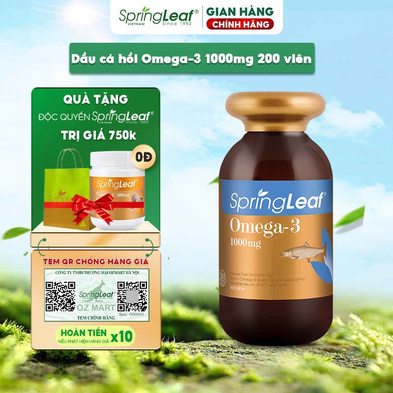 Omega-3 1000mg Spring Leaf fish oil helps improve vision, support ...