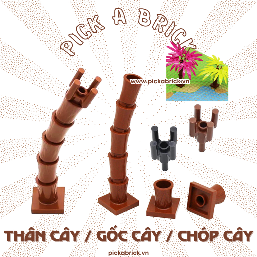 Coconut Tree Combo, Palm Tree Stalk, Palm Tree Tip - Brick Model ...