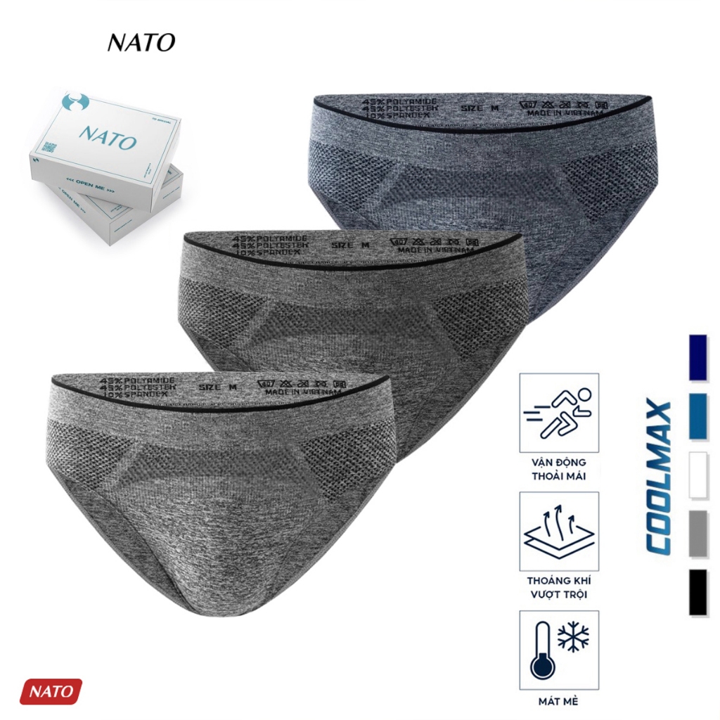 Gray Men's Underwear 100% Cotton Fabric Cold Elastic Mesh Hole High ...