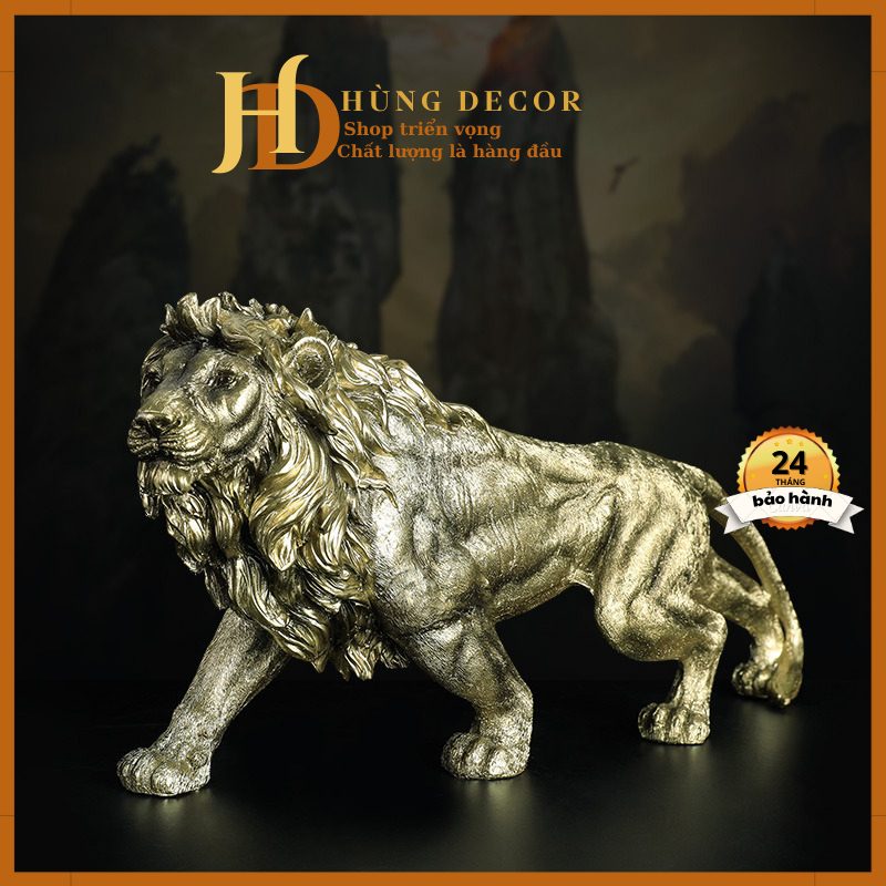 Golden Lion statue decorates rooms, tables, TV shelves, wine cabinets ...