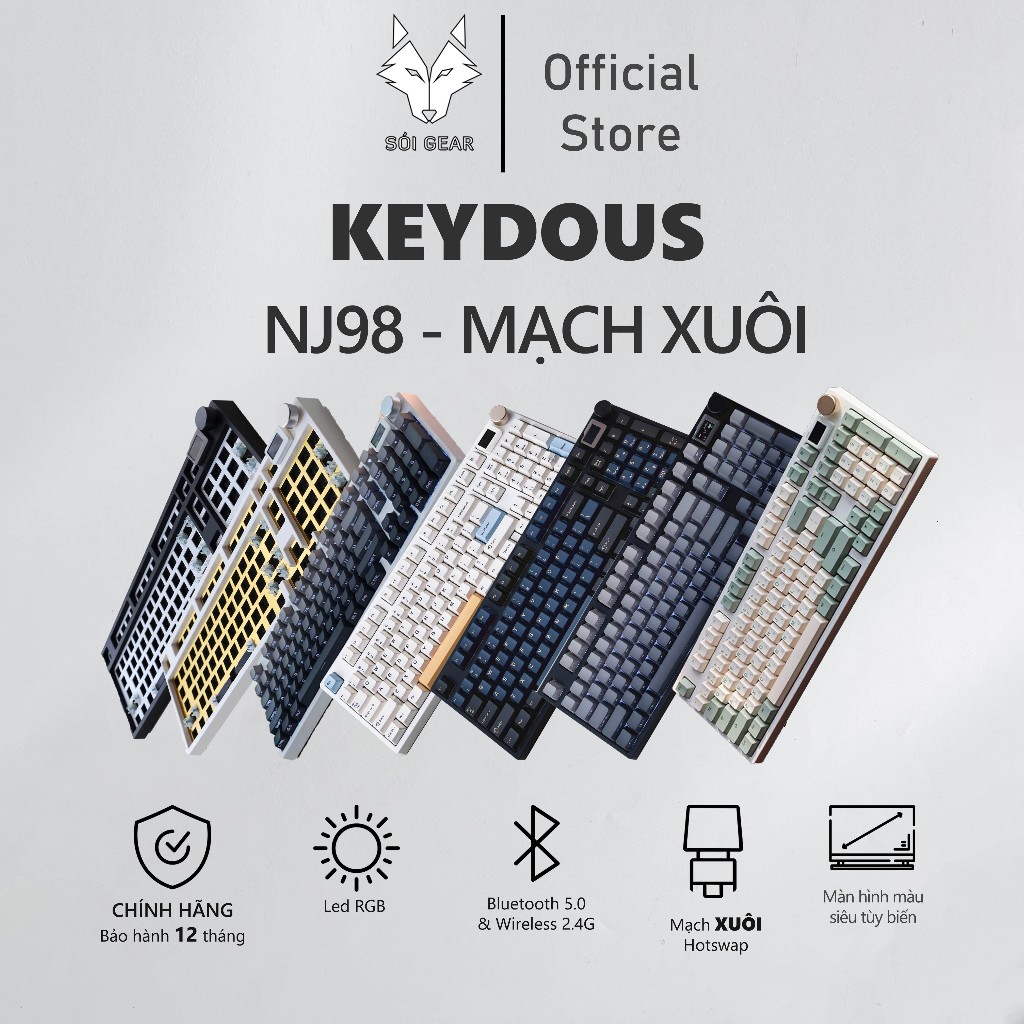 [HN - Hcm EXPRESS] Keydous NJ98 Mechanical Keyboard KIT | Screen | Rgb ...