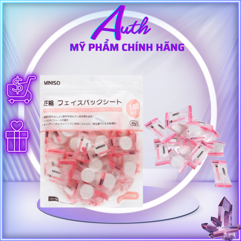 (1 Tablet) Japanese Miniso Compressed Japanese Miniso Detox Paper Mask ...