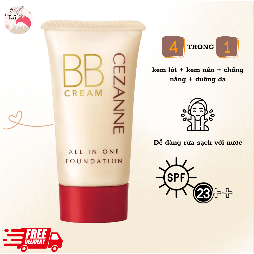 Cezanne BB Cream Japanese 4 in 1 Concealer SPF 23 PA++ 40g | Shopee Malaysia