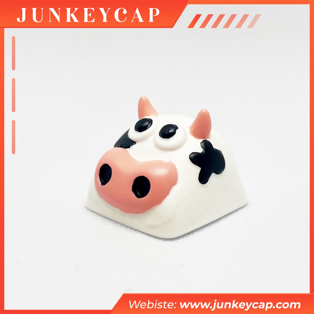 Cool Cow Keycap - Soft Milk Button - Cute Milk Cow Keyboard Button For ...