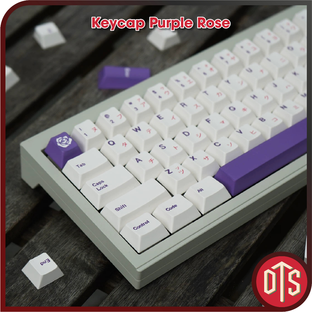 Keycap Purple Rose Cherry PBT dyesub | Purple Retro | 146 buttons for ...