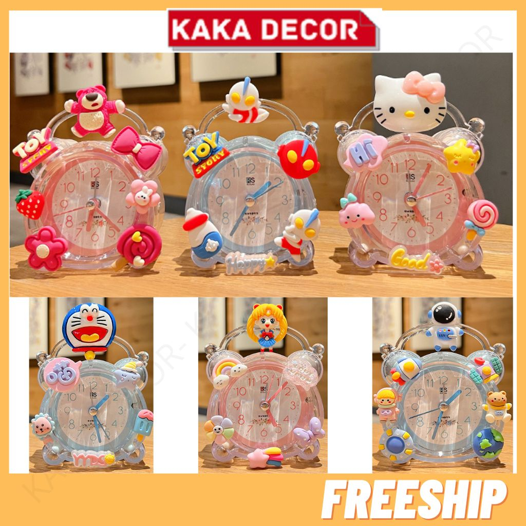 Cute mini desk alarm clock with floating hands and lights in many ...