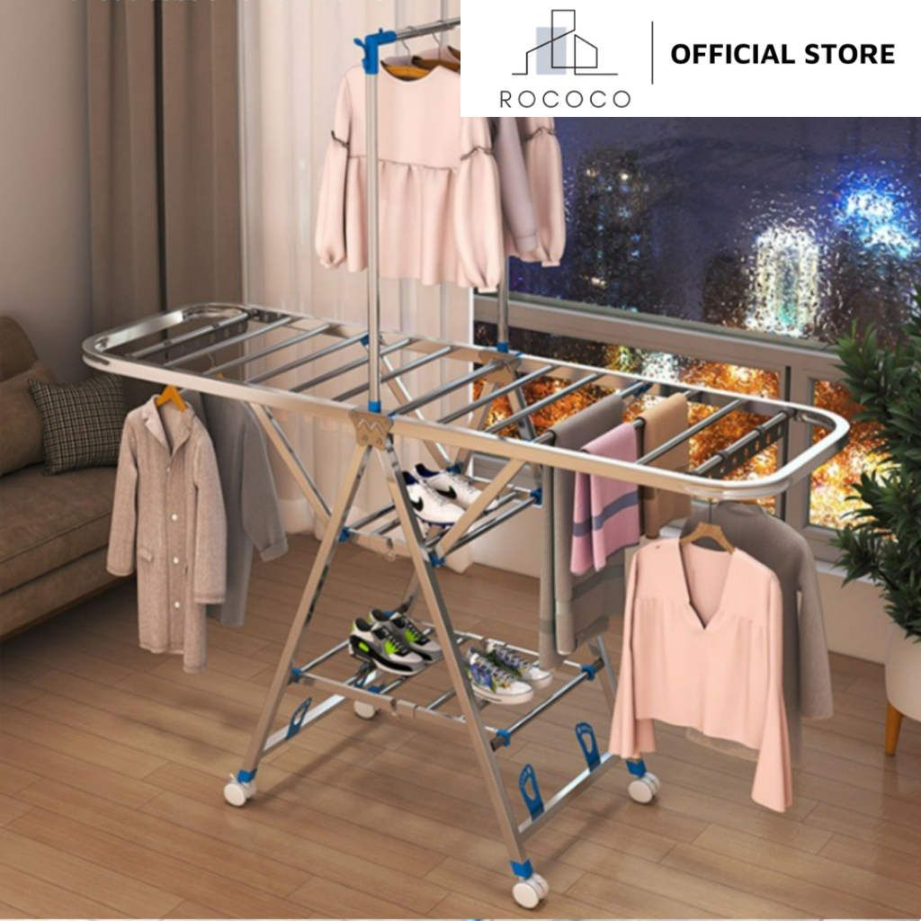 304 Stainless Steel Clothes Drying Rig, Folding Clothes Rack Size 180cm ...