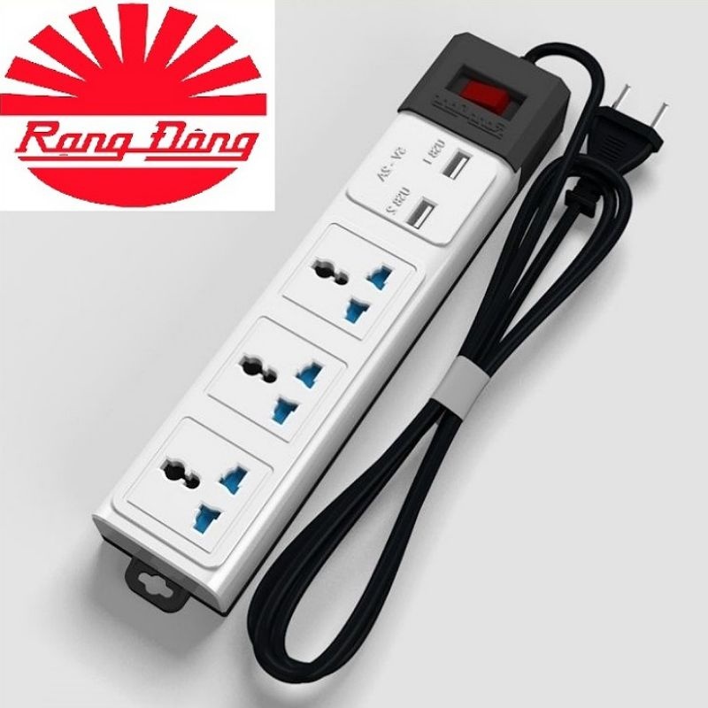 Rang Dong Multi-Purpose Power Socket Has 2 USB Ports, 2500W High Load ...
