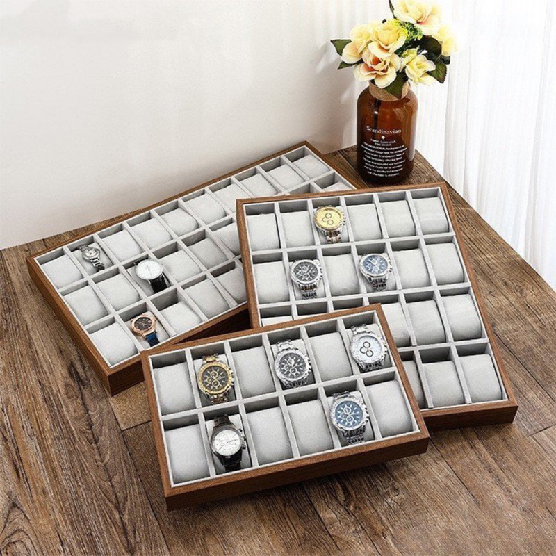 Watch display tray, 24-piece luxury wooden watch tray | Shopee Malaysia