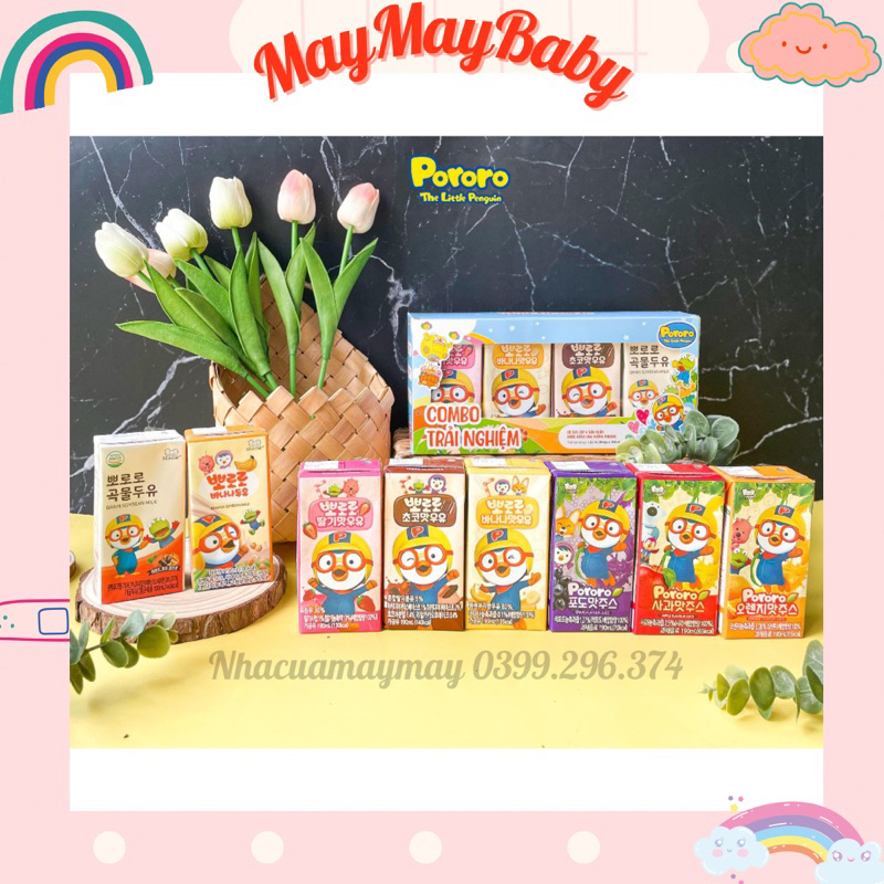 Combo Box Of PORORO Mix 8 Flavors: Nutritious Milk (3 Flavors), Fruit ...