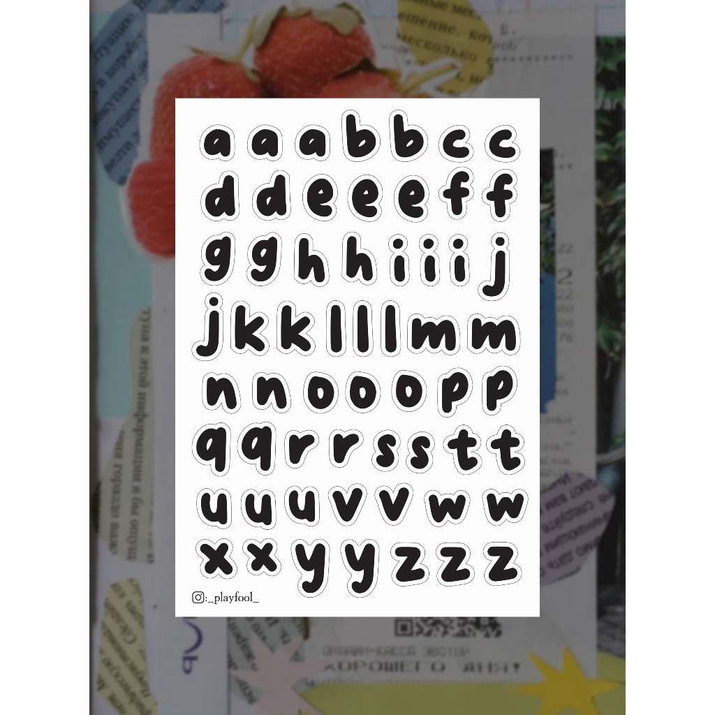 ''alphabet'' - Waterproof letter stickers to decorate notebooks ...