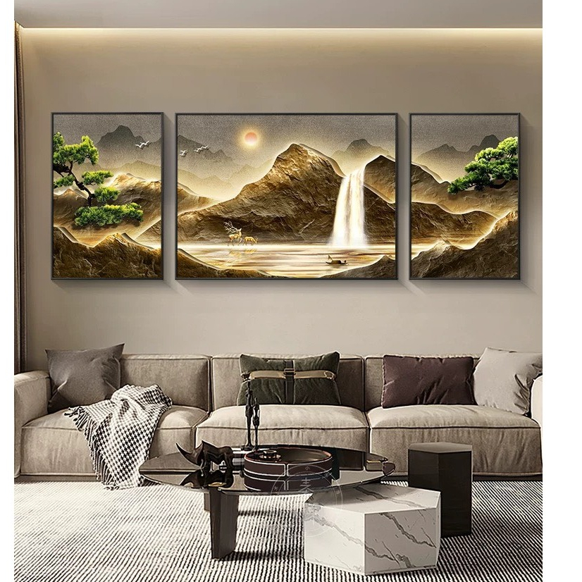 Painting Set of 3 Mirrored Alloy Frame, Feng Shui Painting Attracting ...