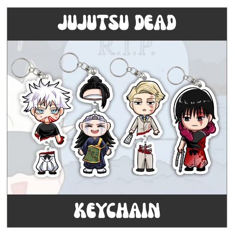 Gojo Satoru key chain half of 1/2 person, Geto Suguru cut head in half ...