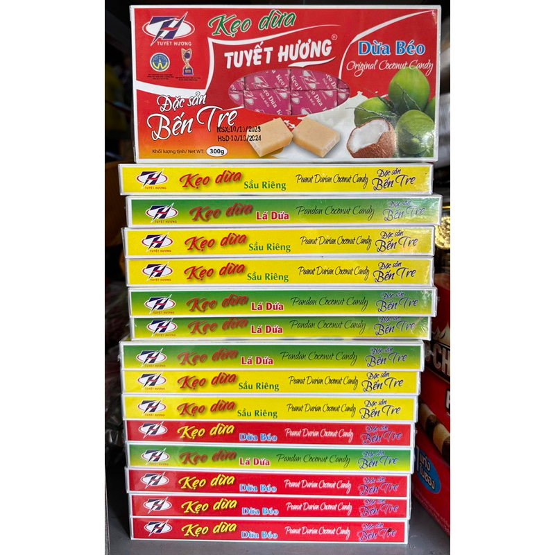 Ben tre specialty coconut candy 3 flavors of fatty coconut/durian ...