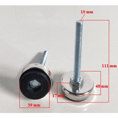 M10x94mm iron-coated adjustment leg with 1 ecu as shown, steel board ...