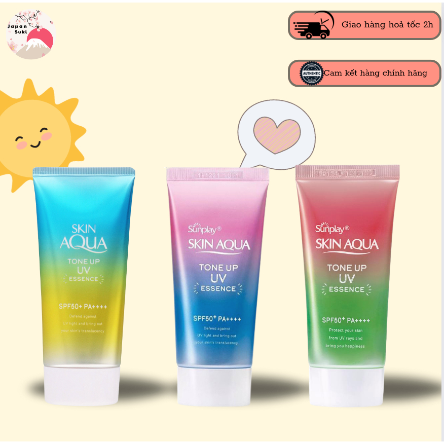 Japanese sunscreen Skin Aqua tone up Essence brightens UV tone SPF 50 ...