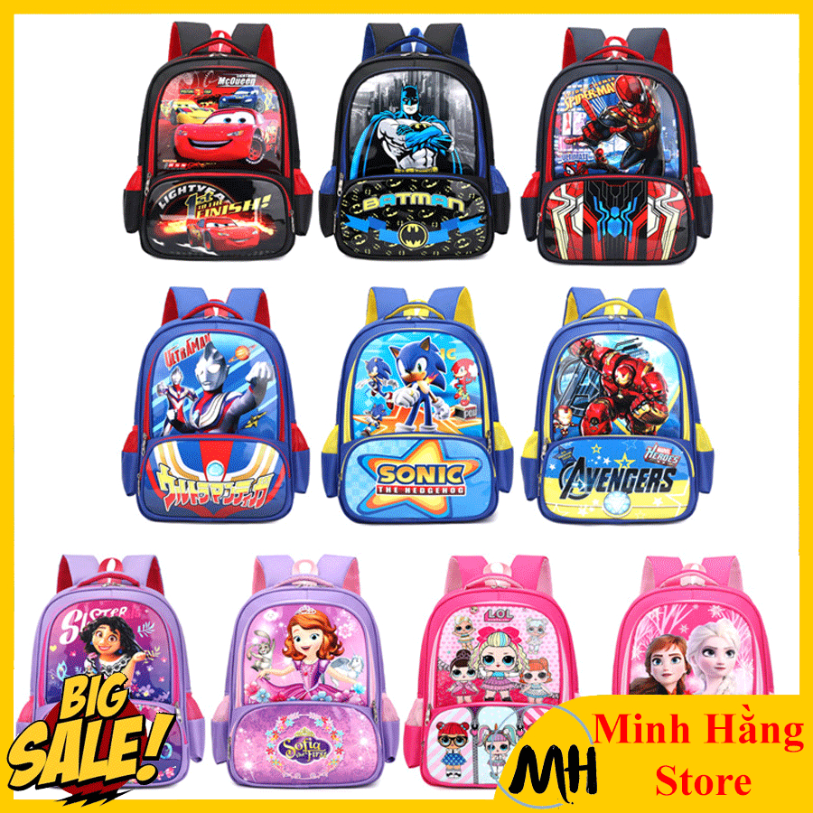 [Type 1-class 2-7] School Backpack Princess, Superman, Backpack For ...