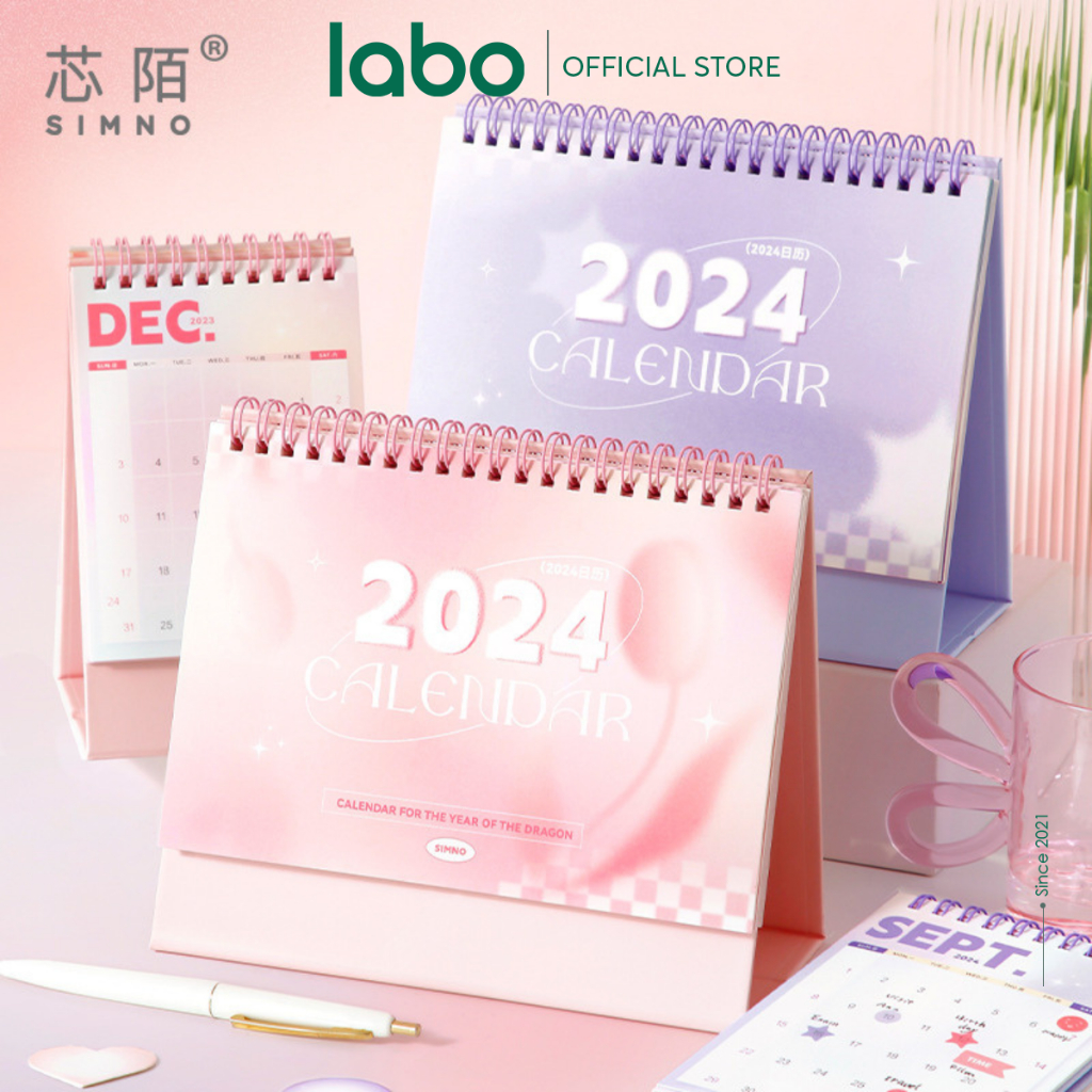 Desk Calendar 2024 Pastel Color 2 Sizes Labo | Shopee Malaysia