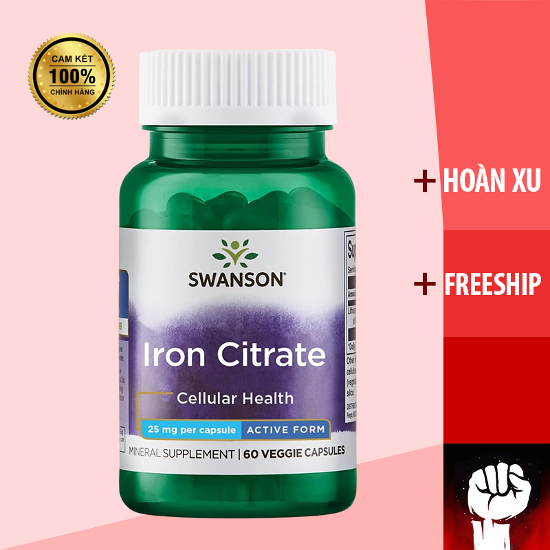 Swanson Premium Iron Citrate Active Form [60 Tablets] [25mg ...