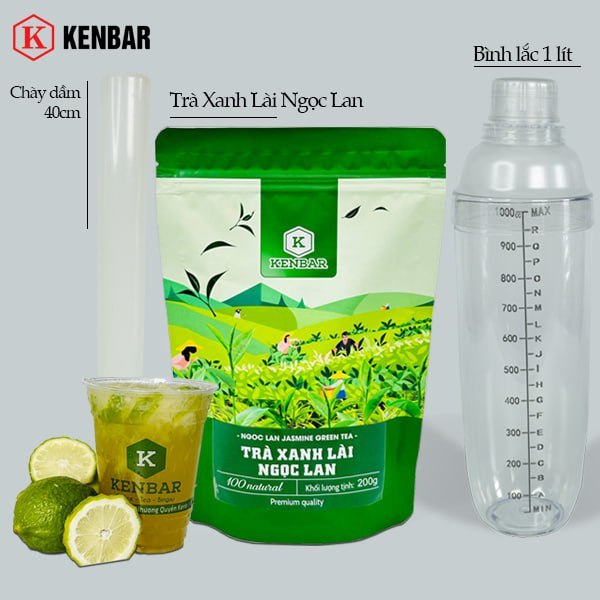Combo Shaker 1L + Eczema 40cm + Jasmine Green Tea Ngoc Lan (KENBAR) - HOTTREND Hand Crushed ...