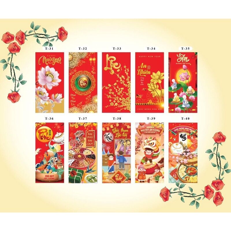 Set of 50 Traditional Lucky Money CNY 2024 - Unique New Year 2024 Lucky ...
