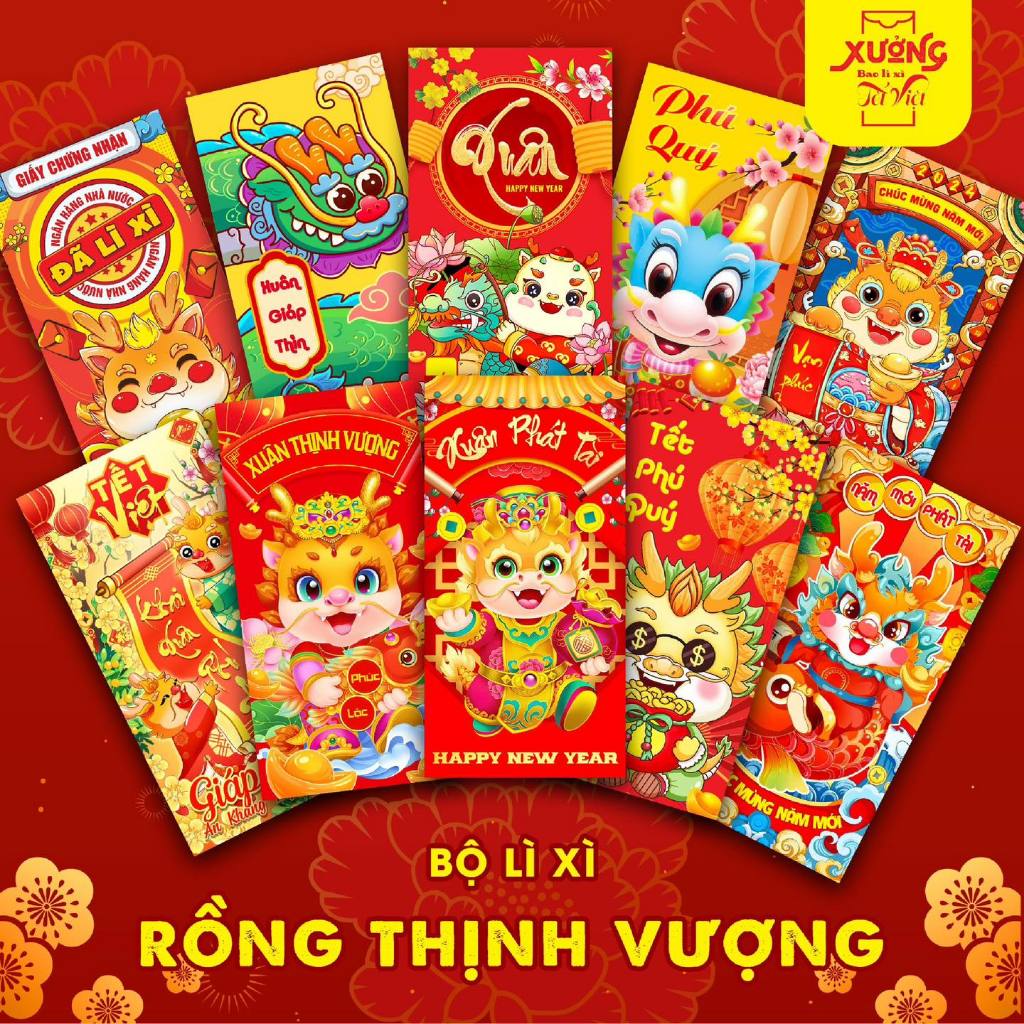 10 Bags Of Prosperous Dragon Lucky Money With Laminated Glossy Paper ...