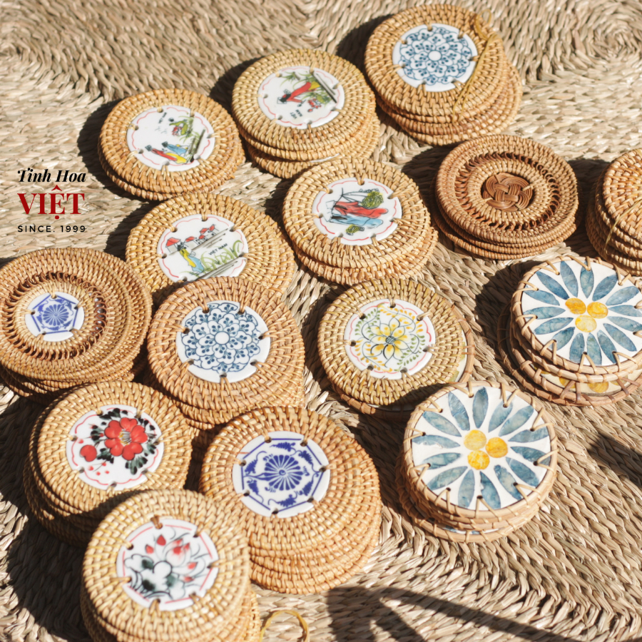 Traditional Vietnamese girl's ceramic coasters make lovely decor gifts ...