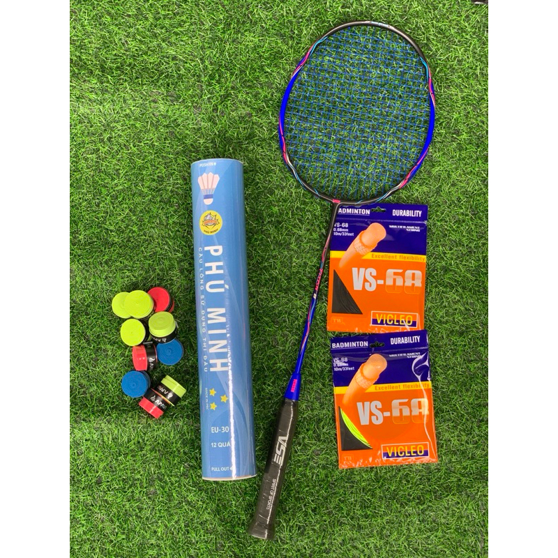 Genuine VS Titan 8 badminton racket + 2 free grips and carrying case ...