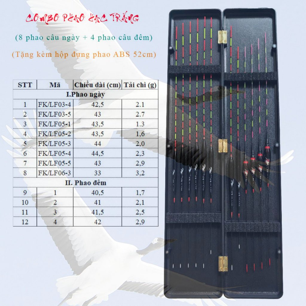 White Crane nano fishing float Combo has 8 day floats and 4 night ...