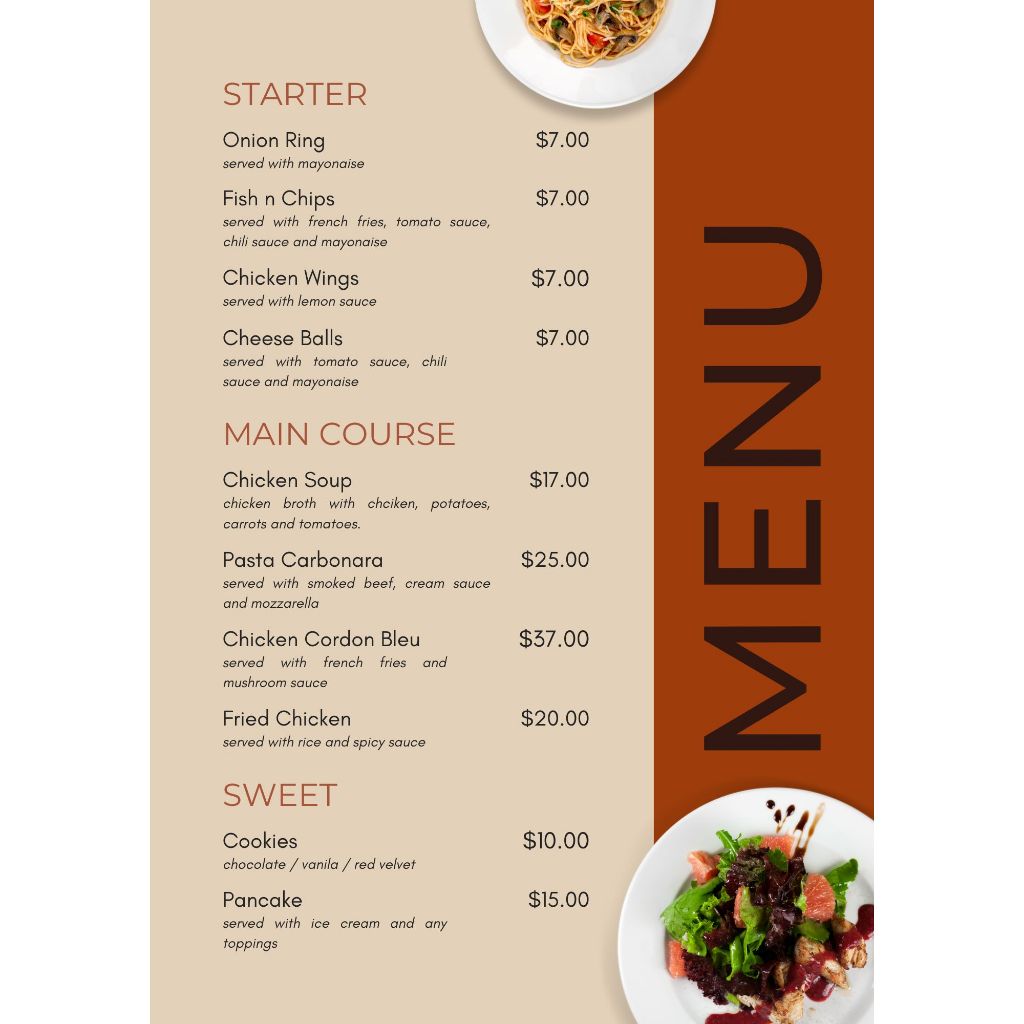 Print Menu A4 Flyers on Demand, With Plastic Laminating, Lamination ...
