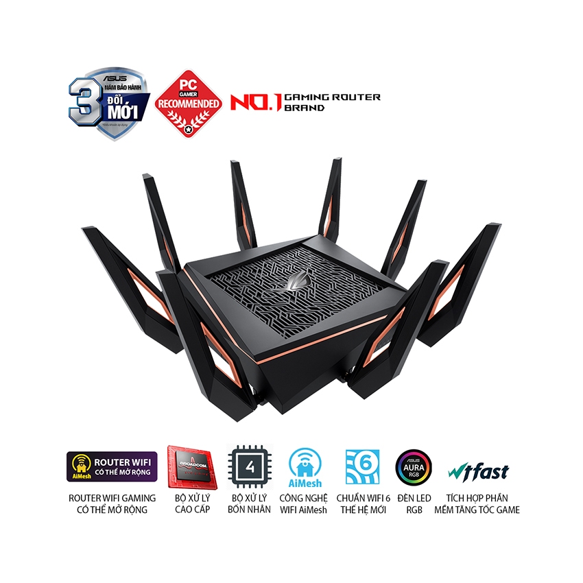 Asus ROG Rapture GT6 6 Three-Band Wi-Fi Mesh Router (W-2-PK) | Shopee ...