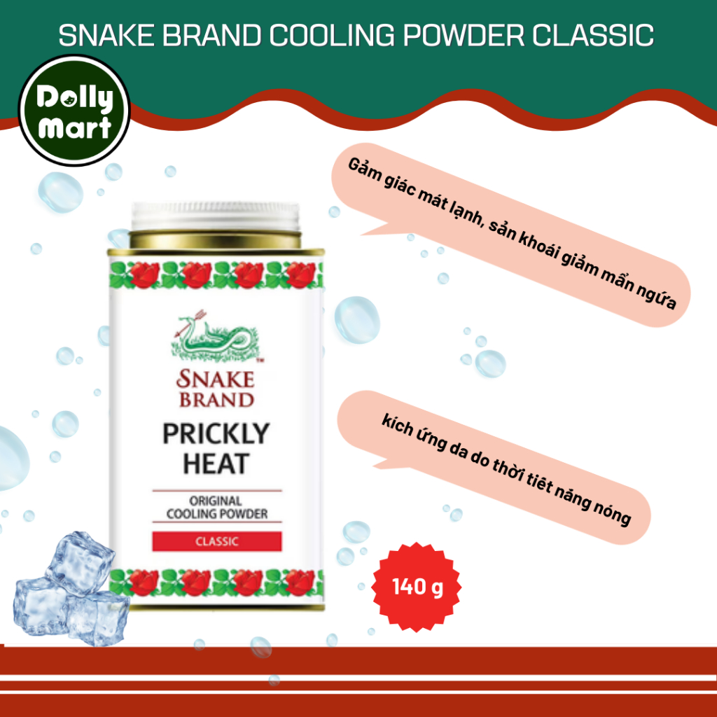 Snake Brand Prickly Heat Original Cooling Powder Cold, Refreshing ...