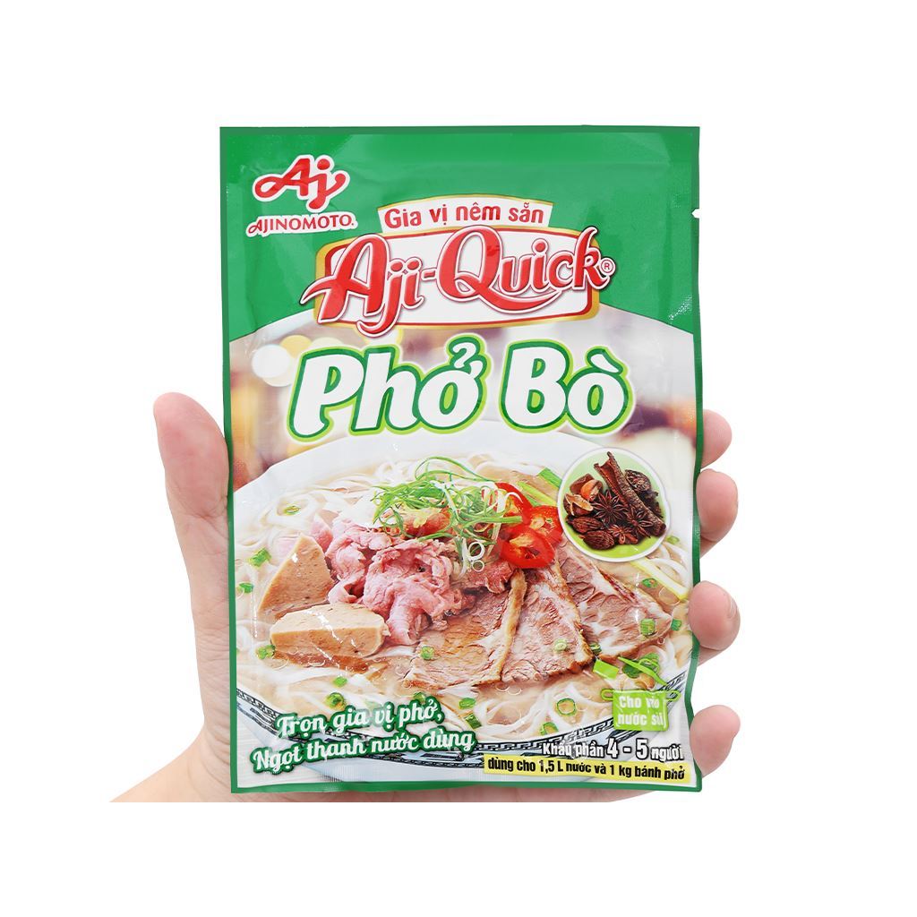 1 Box of Aji-Quick Beef Pho Pre-Seasoned Seasoning 120 packs 57g ...