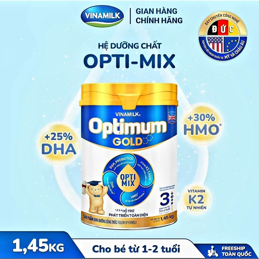 Vinamilk Optimum Gold milk 3 types of powder 1.5kg - Always new expiry ...