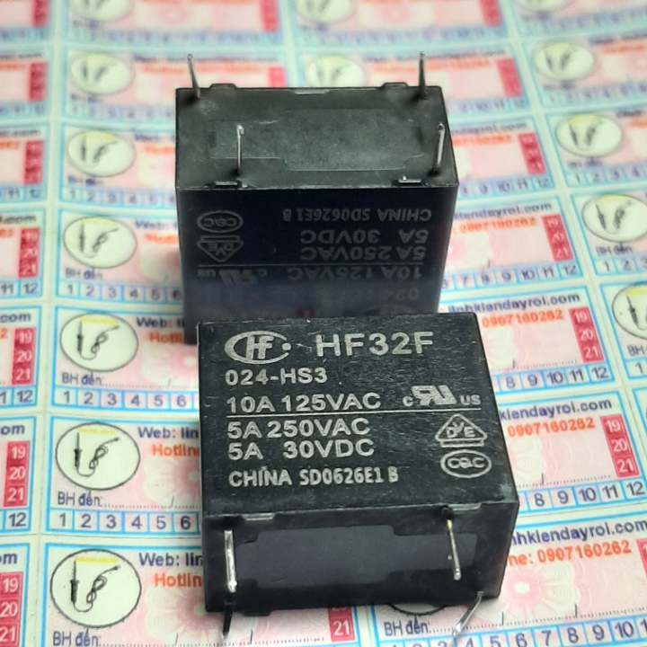 Relay JZC/HF32F 024-HS3-(5A) coil 24V load 250VAC 5A size 10x15x18mm | Shopee Malaysia