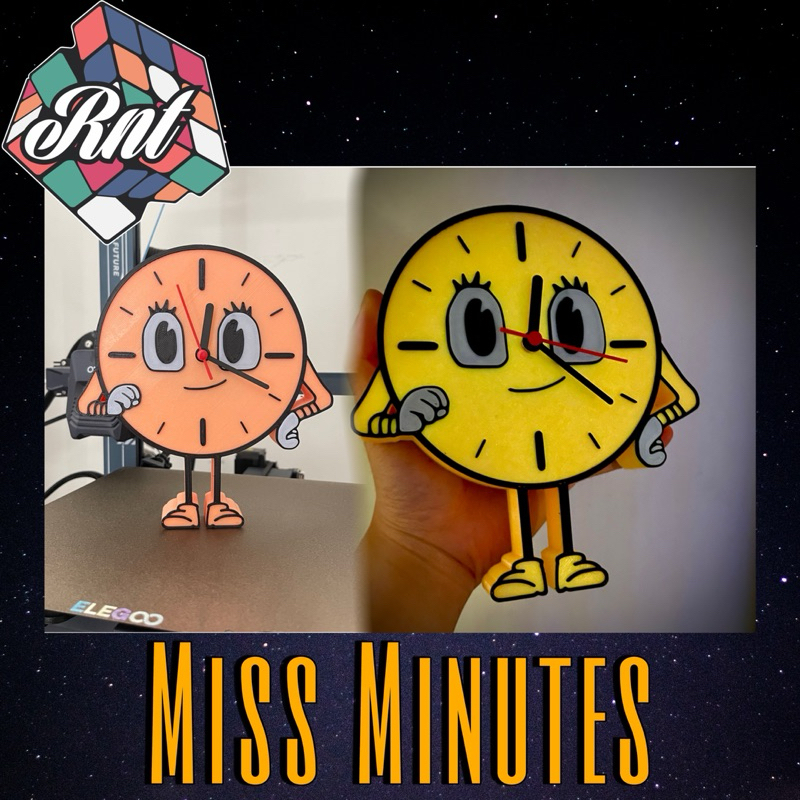Miss Minutes 3D printed luminescent wall clock for desk | Shopee Malaysia
