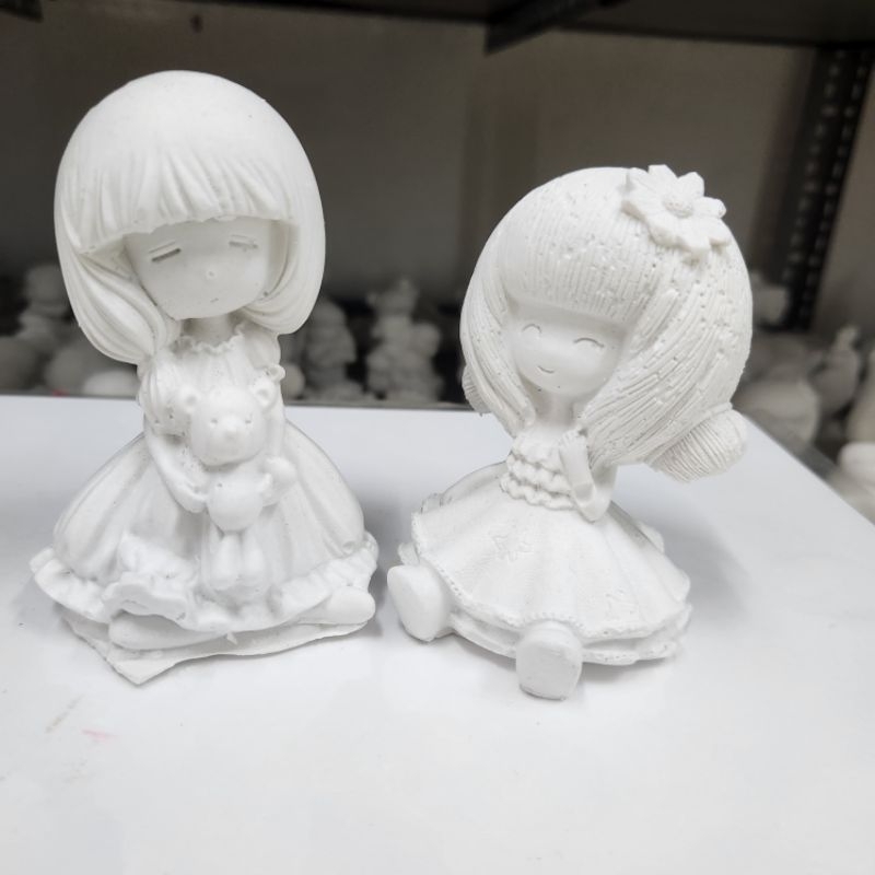 Coloring Plaster Statue Mini Girls 10cm | Shopee Malaysia