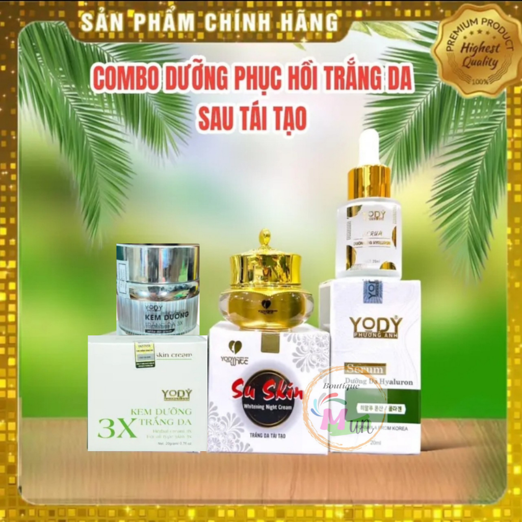 Phuong Anh Yody White Skin whitening recovery Skin care Combo (3X day ...