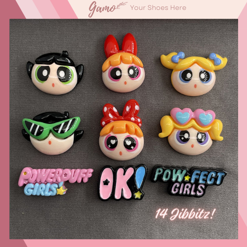 Set 14 Jibbitz Charm 3D Stickers Powerpuff Girls Z DIY Gamo With Crocs ...