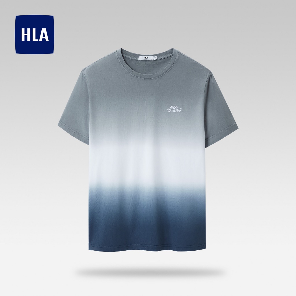 Hla - Contrasting classic round neck T-shirt short-sleeved men's T ...