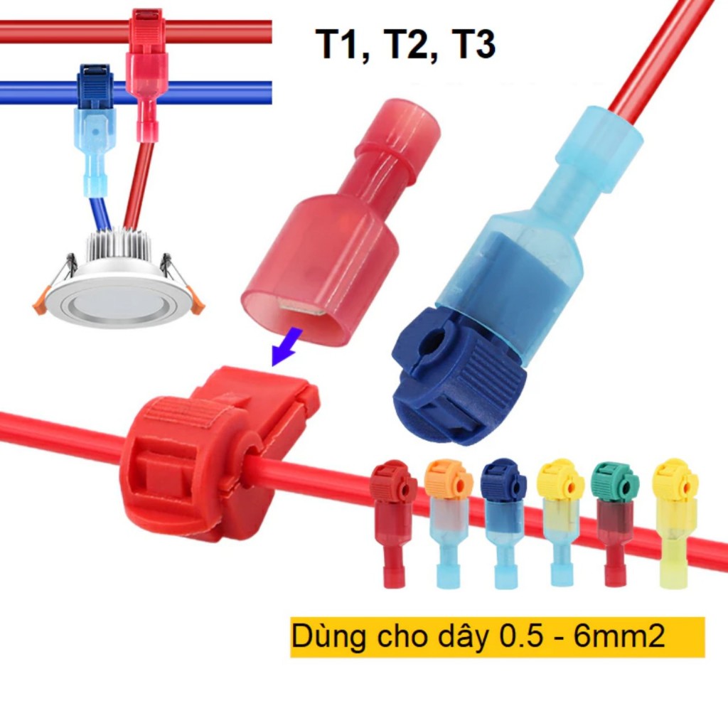 50 sets of branched T-shaped electrical wire connectors - T plugs ...