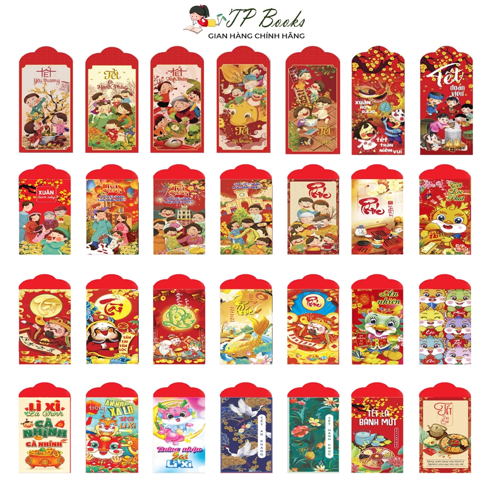 Combo 100 Lucky Money Packets CNY CNY 2024 Thick Giap Gian Giap - Many ...