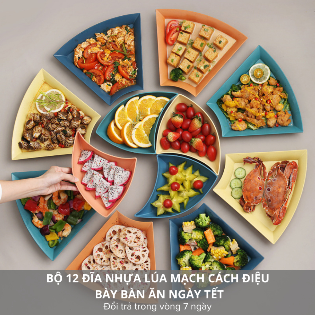 Set of 12 CNY Day Plates Made of High Quality Food Safe Barley Plastic ...