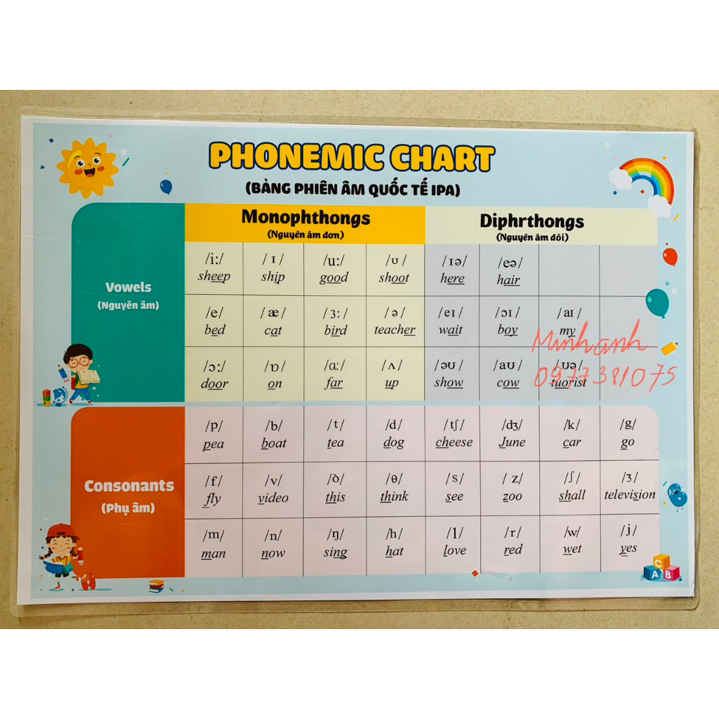 Ipa international phonetic table A3 and A4 sizes are laminated in ...