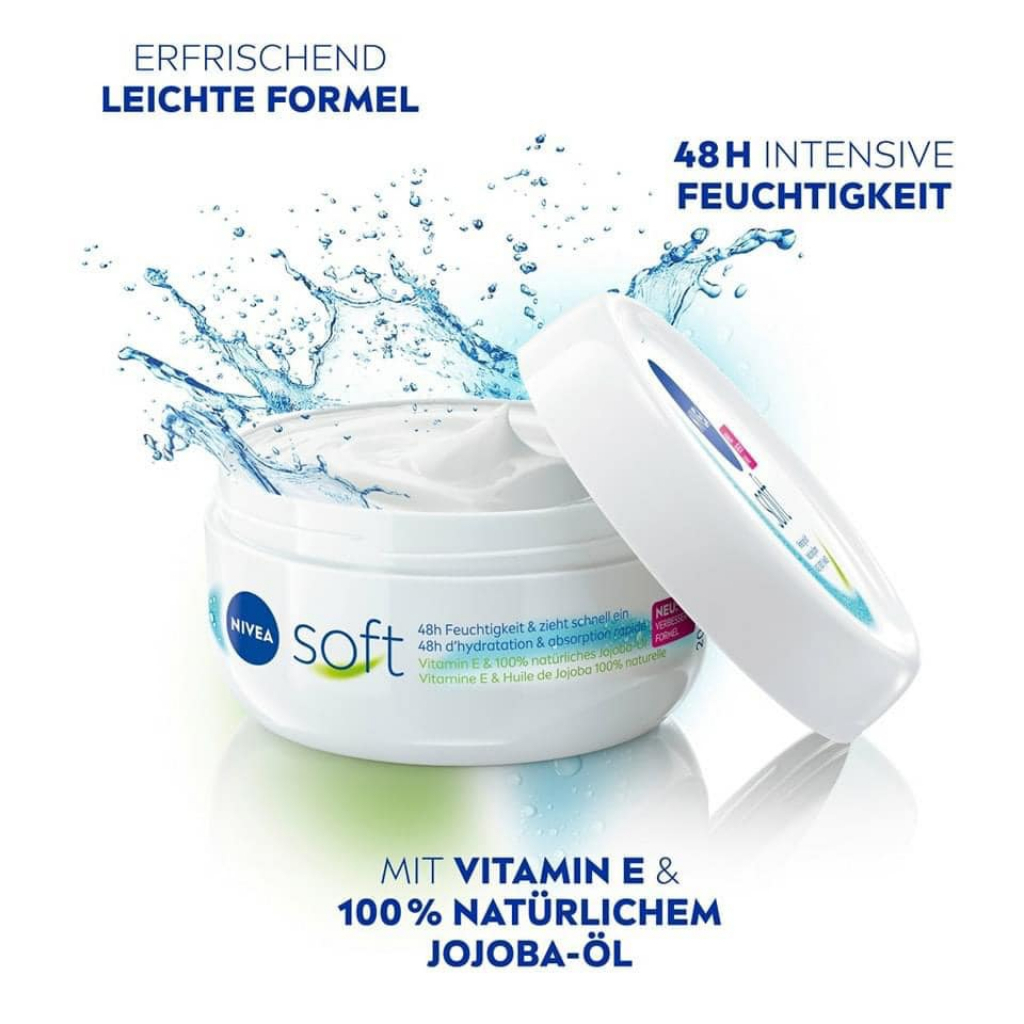 Nivea Soft moisturizer for both face and body, Soft and smooth skin ...