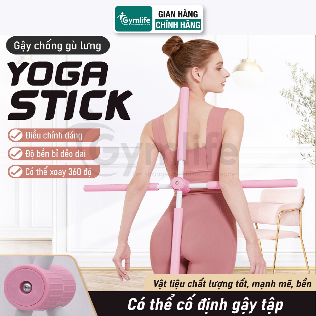 GYMLIFE anti-hunchback shaping yoga stick, stainless steel design ...