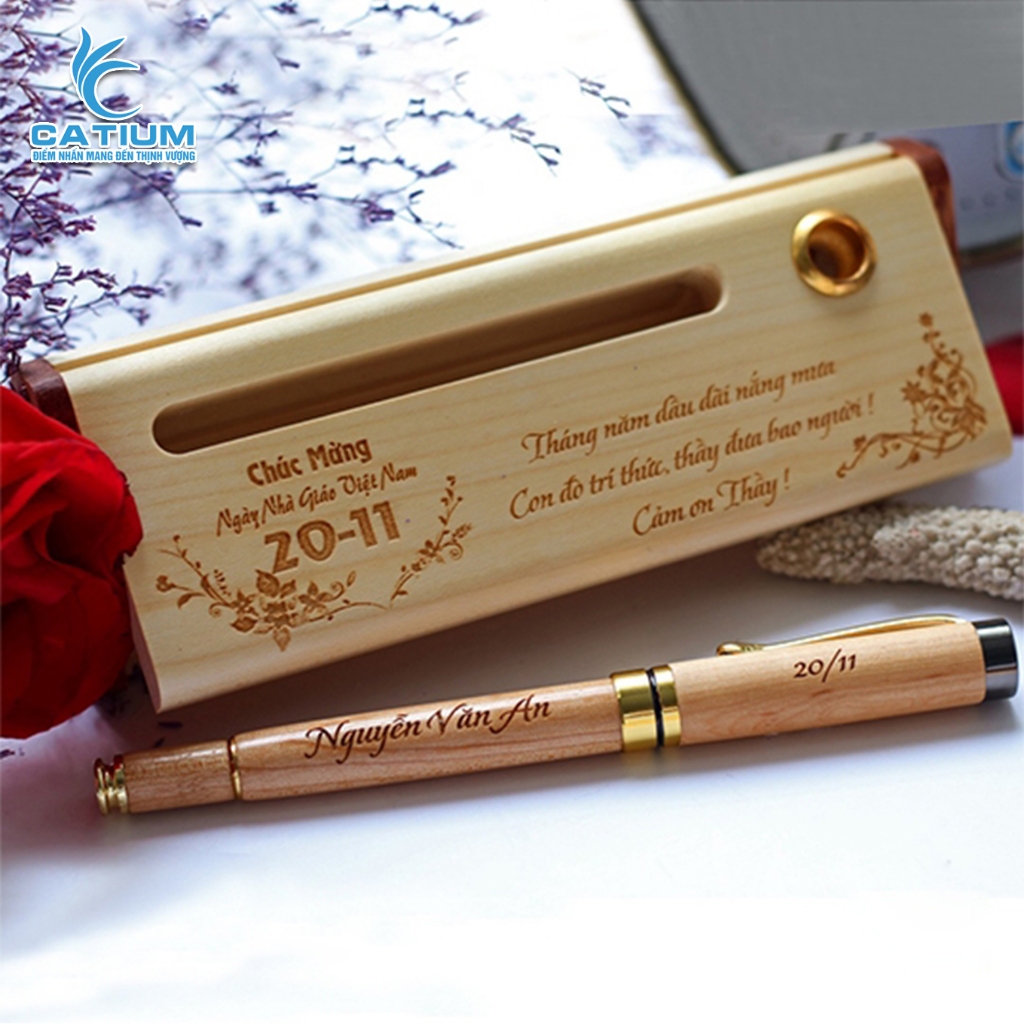 [Free Engraving] Wooden Signing Pen and High Quality Wooden Box ...