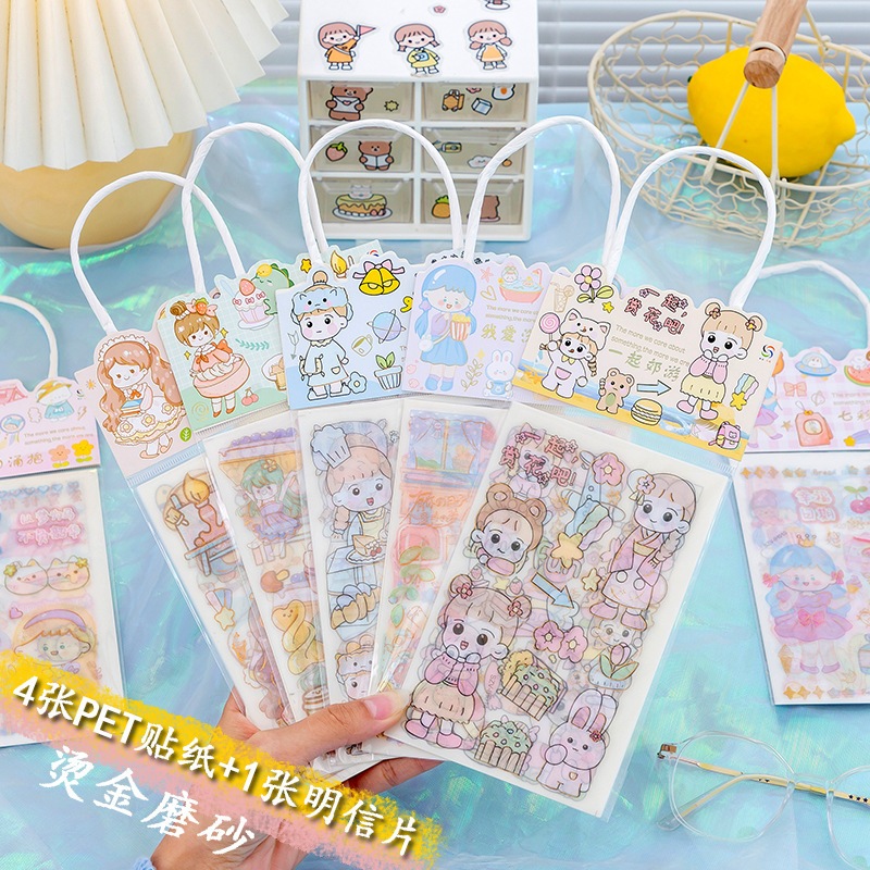 Sticker Bag with Pastel Handle - Super Cute Korean Style Sticker ...