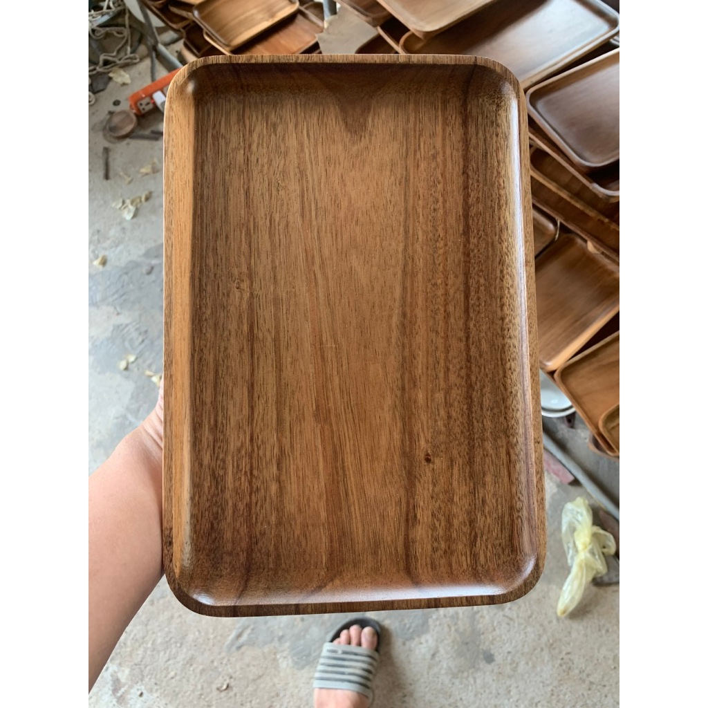 Japanese style natural solid VKU wooden rectangular sushi tray | Shopee ...