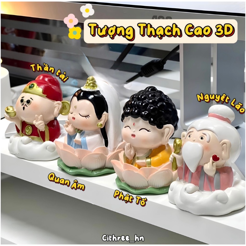 Mini Buddha Plaster Statue, Feng Shui God of Wealth for Desk Lucky ...